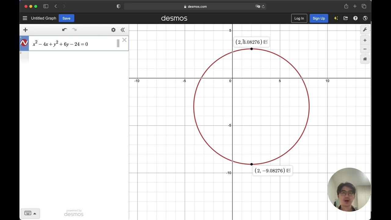 III How to use Desmos to find the radius of a circle? - YouTube