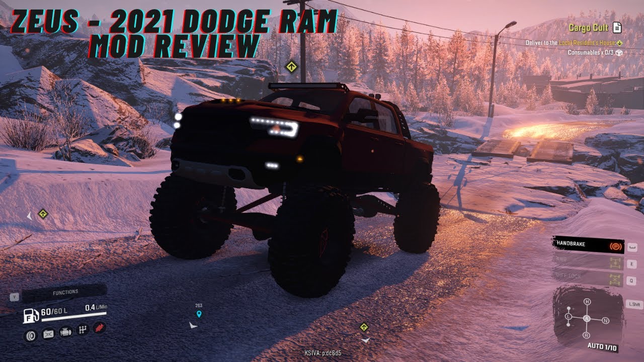 SnowRunner Mod Review | ZEUS - 2021 DODGE RAM 1500 SNOWRUNNER MOD ...