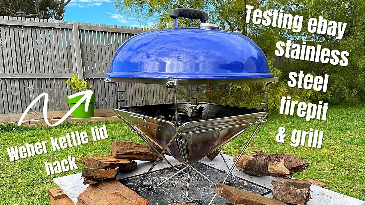 Folding Fire Pit with Grill Plate - BBQ Chicken - YouTube
