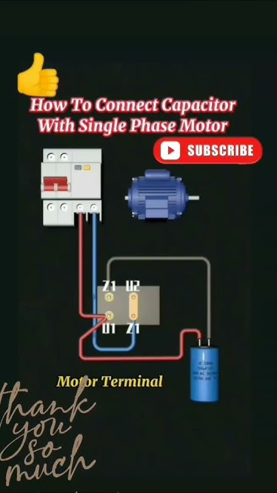 How to connect capacitor With single phase Motor - YouTube