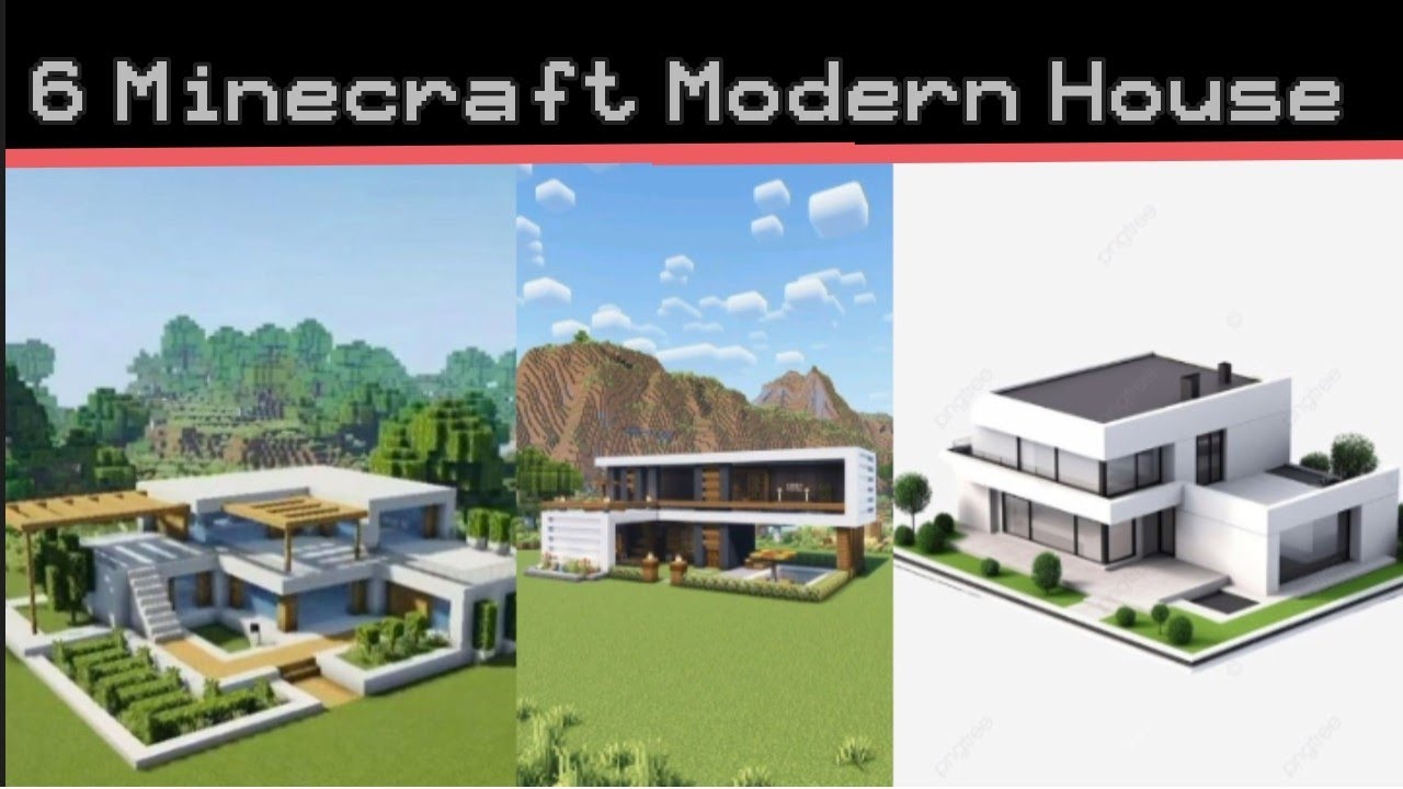 6 Easy Minecraft Modern House build tutorial (Simple, Minimalist ...