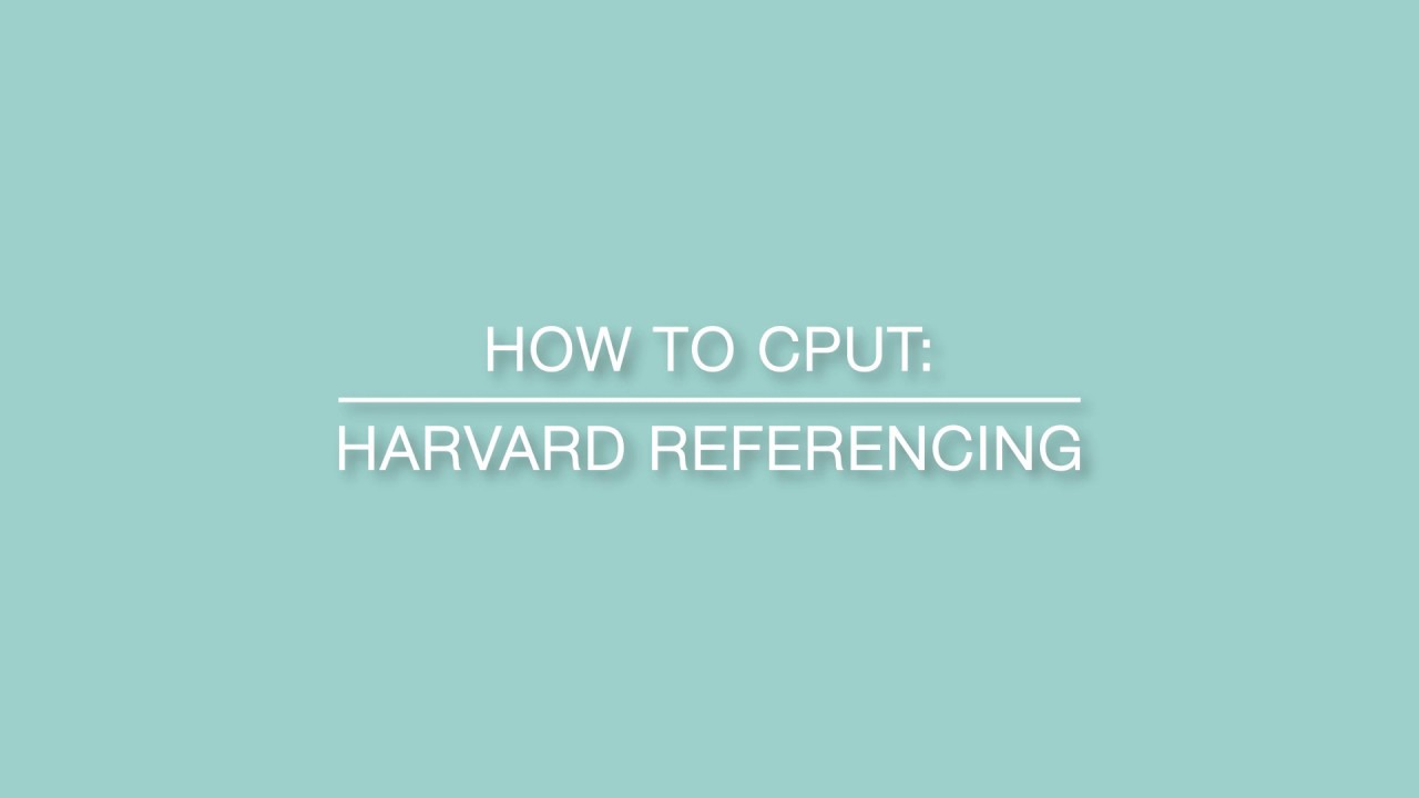 HOW TO CPUT Basic Harvard Referencing YouTube how-to-cput-basic-harvard-referencing-youtube