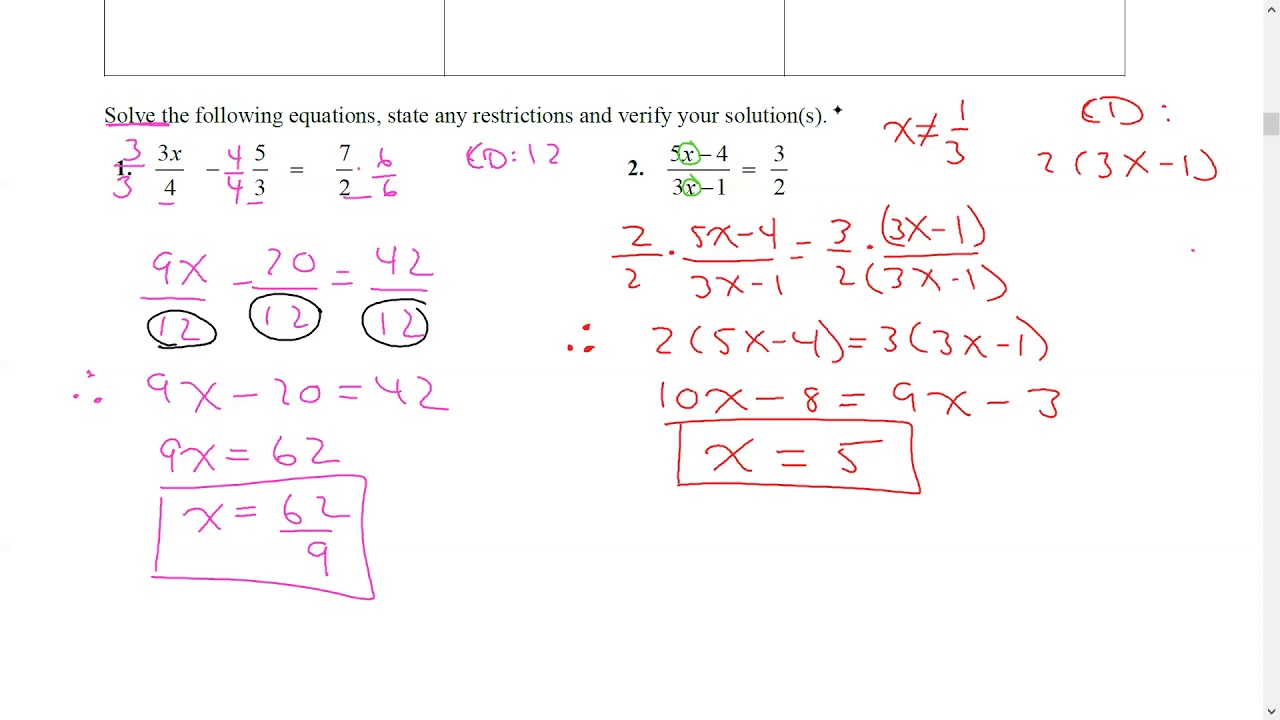 06 Rational Equations - YouTube