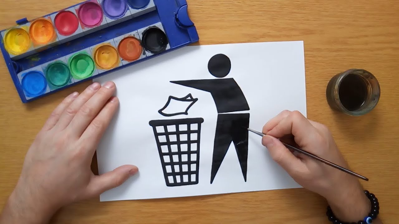 How to draw the International Tidyman symbol - YouTube