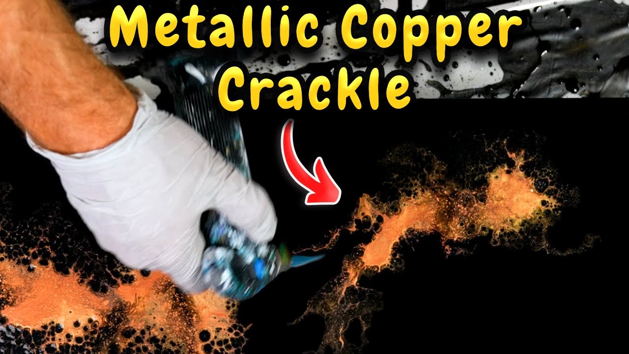 Simple Metallic Copper & Black Acrylic Pour Painting! - YouTube