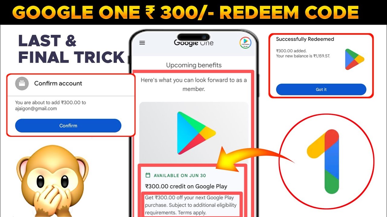Google One 300 redeem code Payment proof | Google One Free Redeem code ...