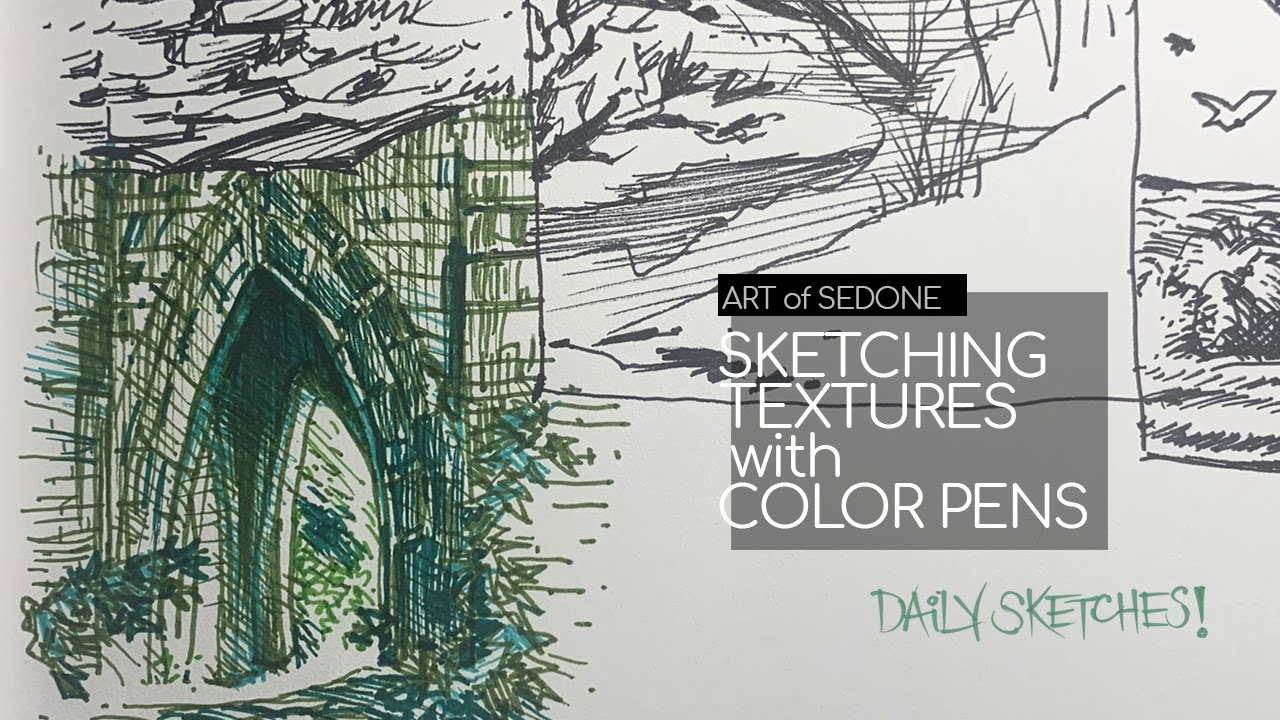 Sketching Textures With Color Pens - YouTube