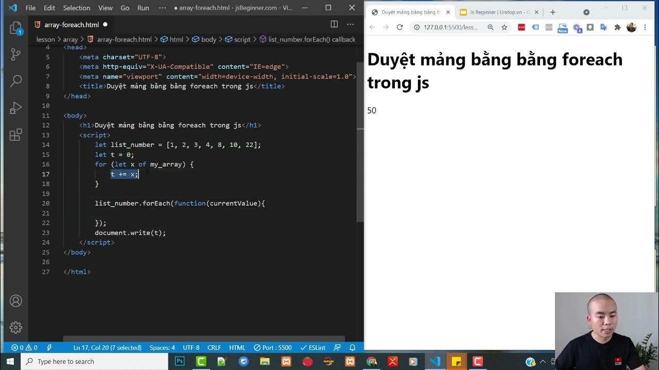 Bài 6 13 Duyệt Mảng Với Phương Thức Foreach Js Youtube