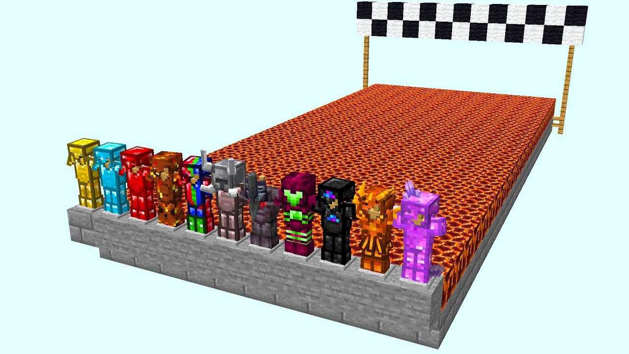 which minecraft armor is stronger vs magma liquid ? - YouTube