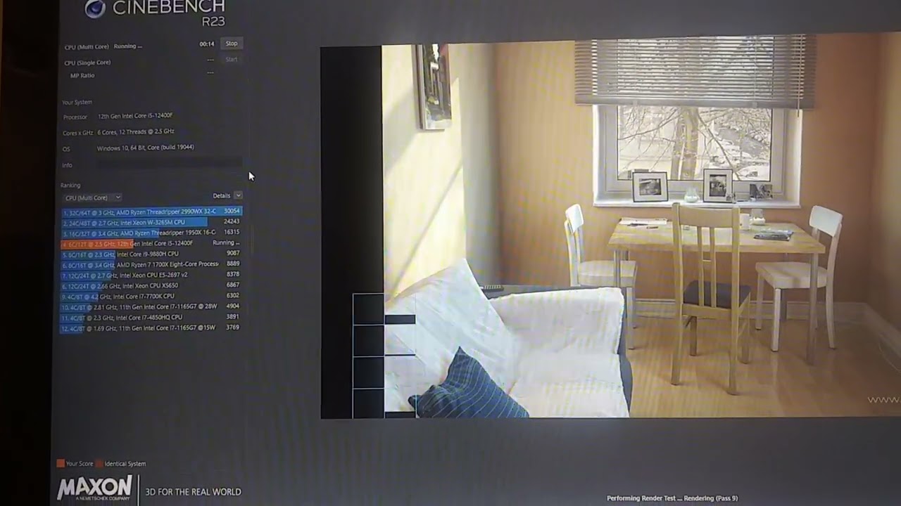 I5-12400f Cinebench R20 R23 scores with Intel stock cooler, default ...