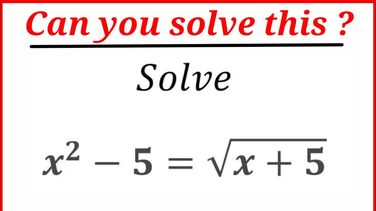 Solve for x?/Maths Olympiad/Algebra problem - YouTube