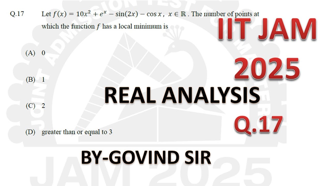 iit jam mathematics lectures | Q17 | solution of iit jam 2025 maths ...