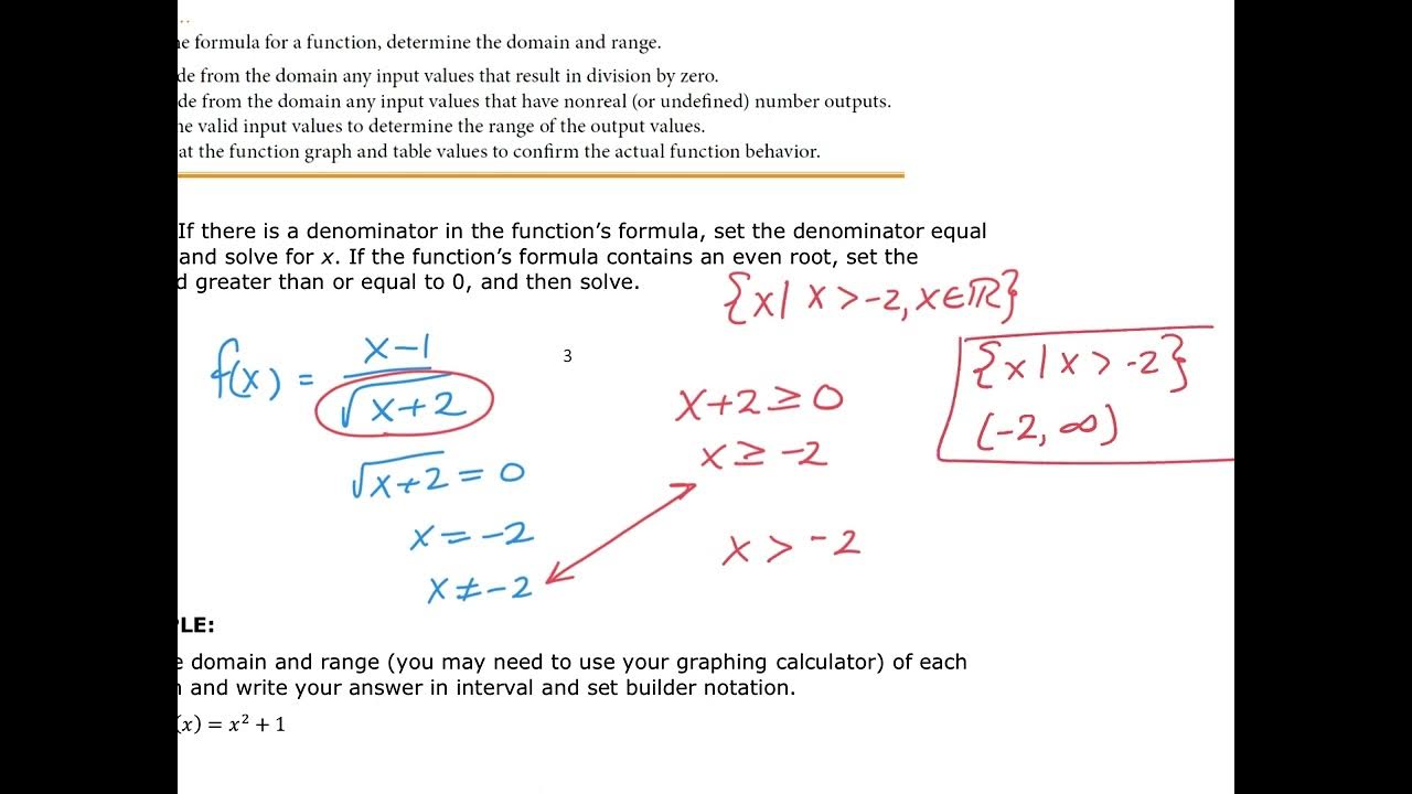 MATH&141 Section 1.2 - Domains and Ranges of Functions and Piecewise ...