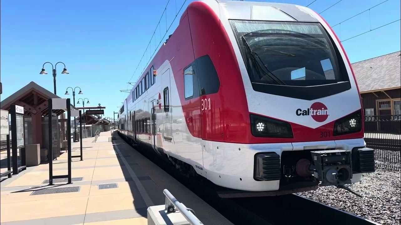 Caltrain EMU Train #509 arrives and departs Santa Clara Station w/ a friendly crew - YouTube