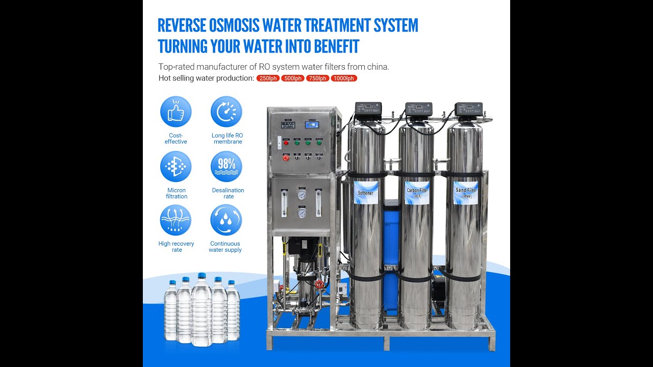 1TPH reverse osmosis water purification - YouTube