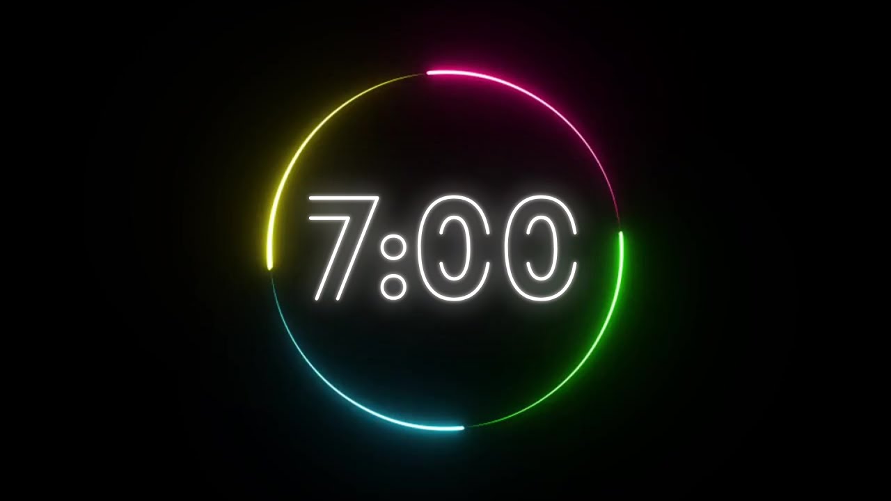 7 Minute Timer- Neon (No Music) - YouTube