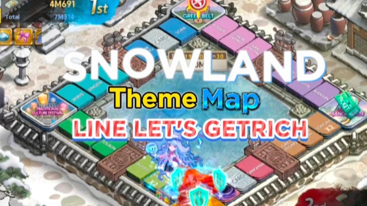 SNOWLAND MAP THEME LINE LETS GET RICH VERSI 4.9.0 #linegetrich # ...