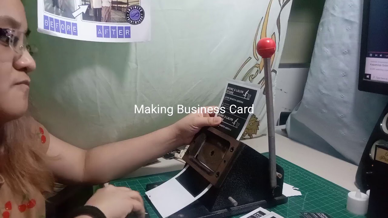 Cutting Calling Card/Business Card with Laminated Matte using Die ...