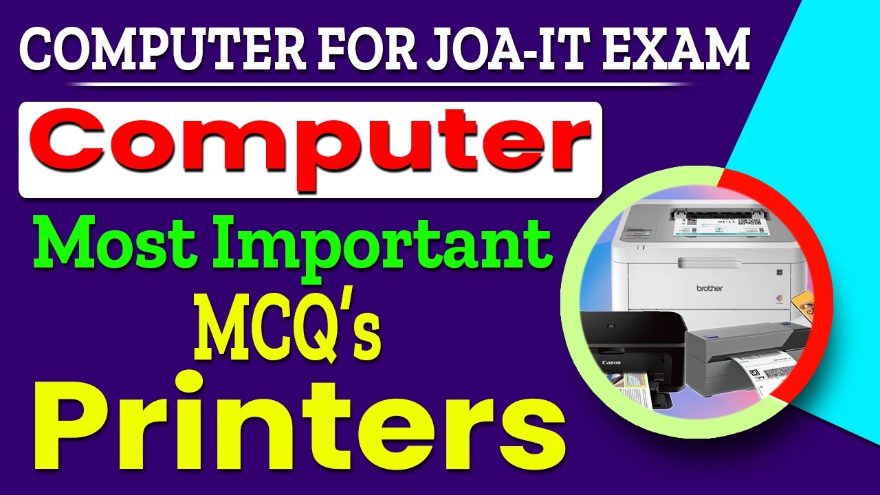 Printer's MCQ | Computer Awareness for Junior Office Assistant-IT (JOA ...