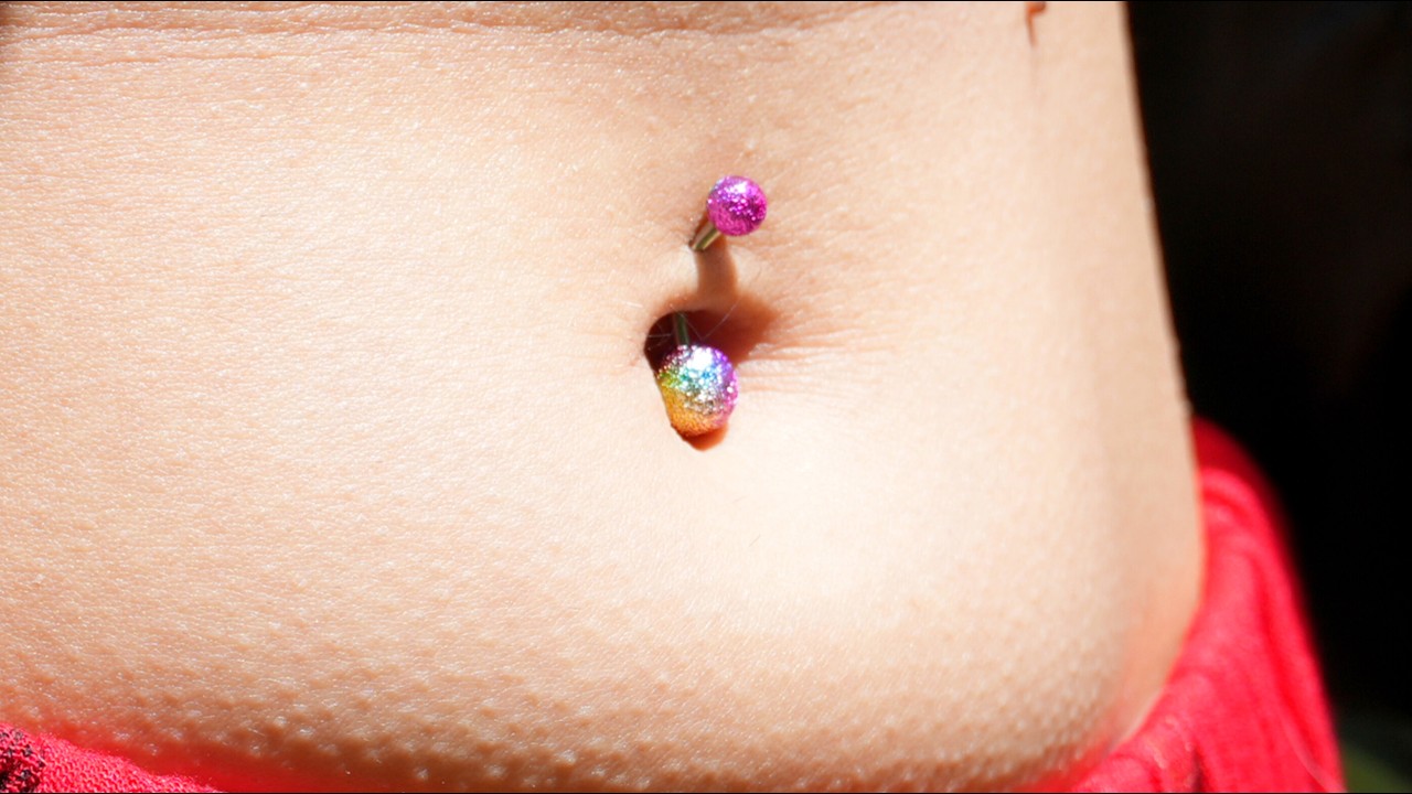 Multicolor Belly Button Ring Try-On - YouTube
