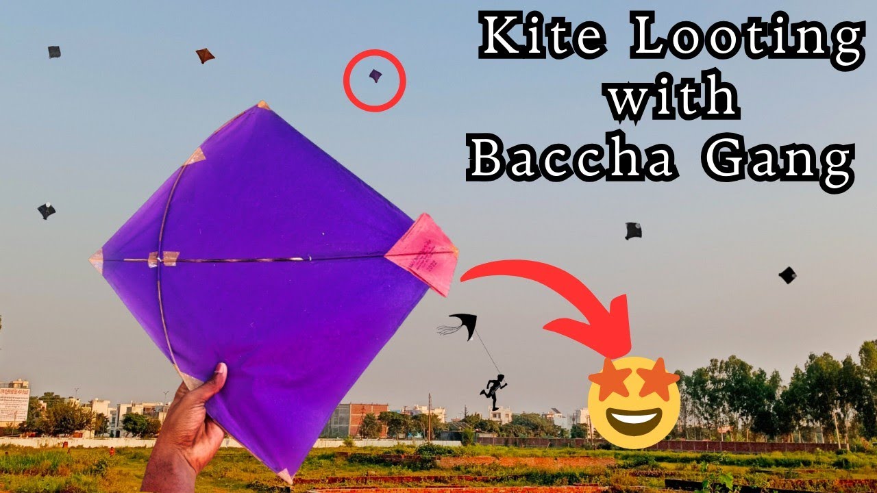Kite looting with Baccha gang | kite looting | kite catching | # ...