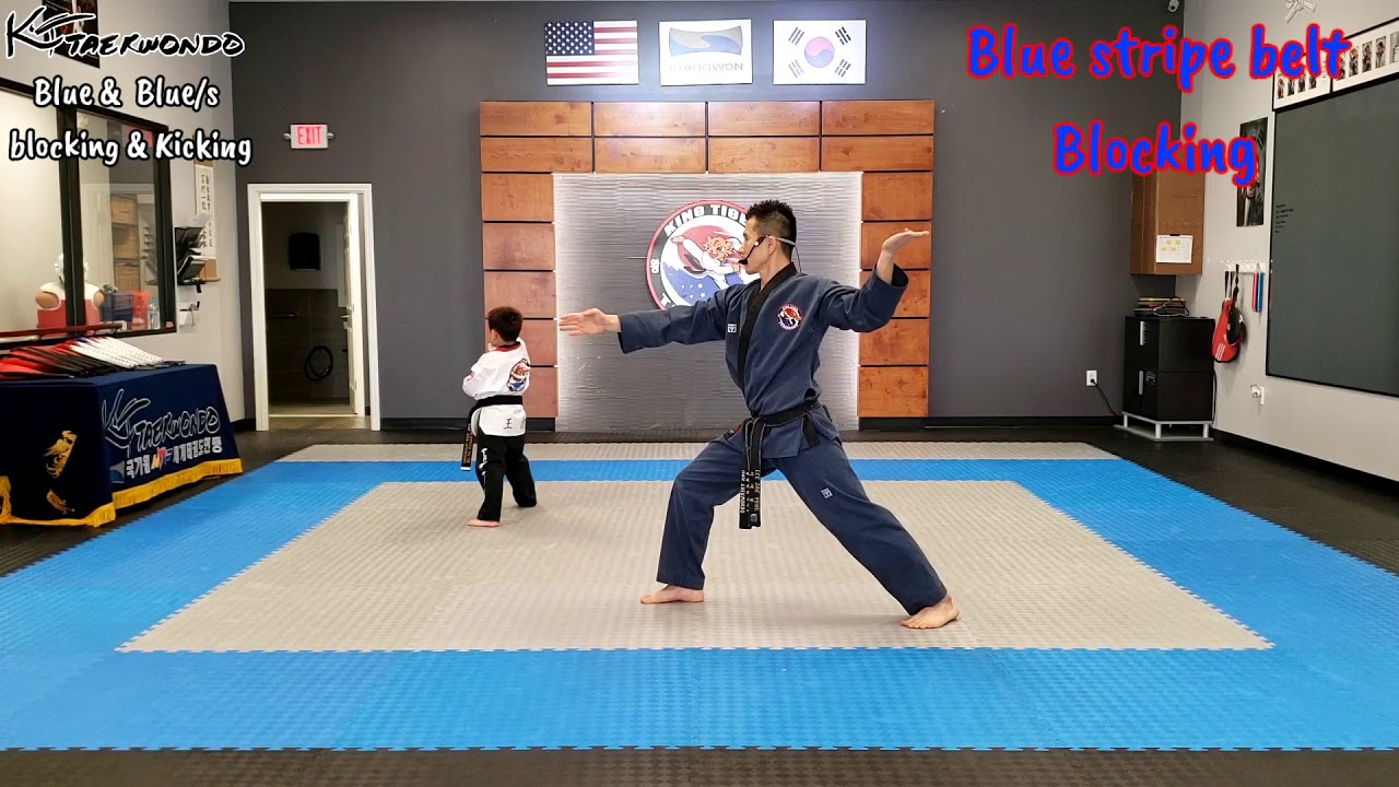Blue & blue stripe Belt (blocking & kicking) 10 Tornado Demo Kick - YouTube