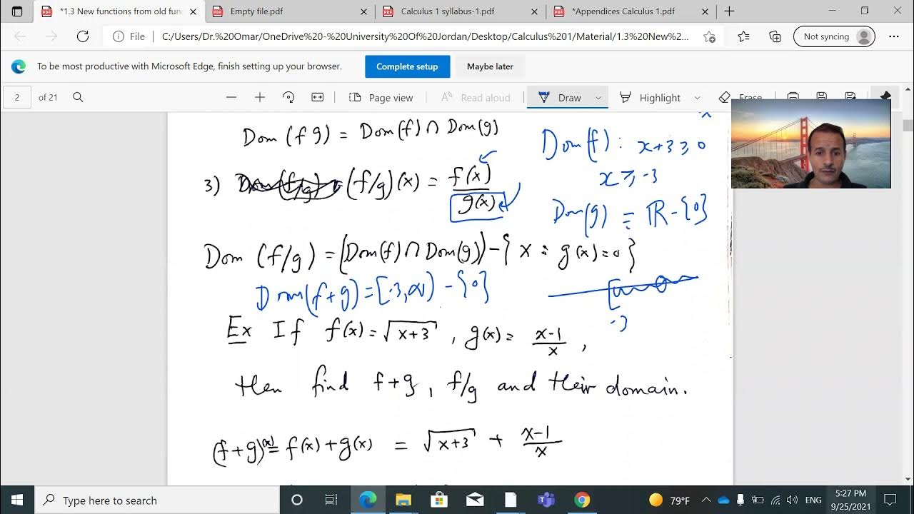 Section1.3 New functions from old functions Part1 - YouTube