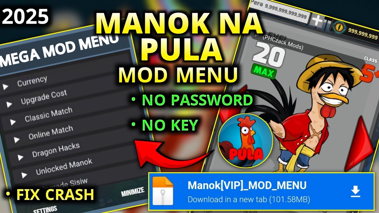 Manok Na Pula Mod Menu Update Version 8.0 Unlimited Money Eyes,Max ...