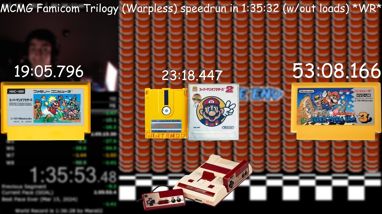 MCMG Famicom Trilogy (Warpless) speedrun in 1:35:32 - YouTube