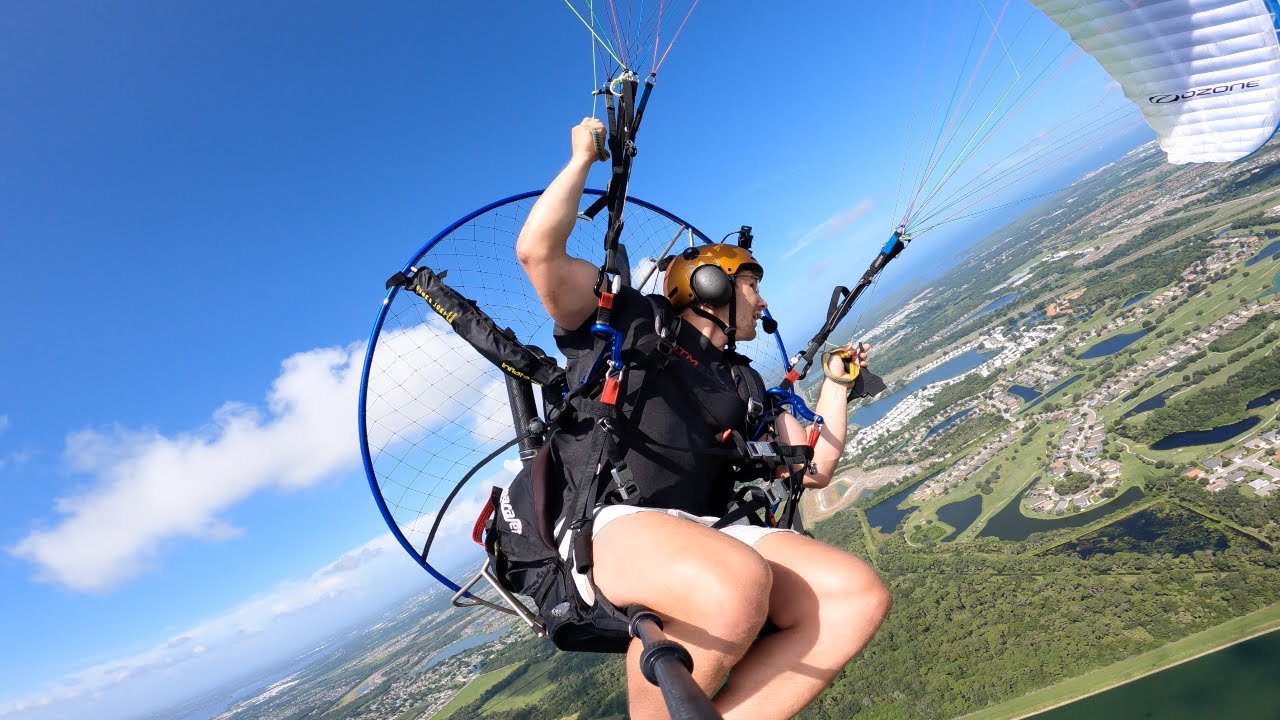 Learning Wingovers on My Paramotor, Mid Day Thermals - YouTube