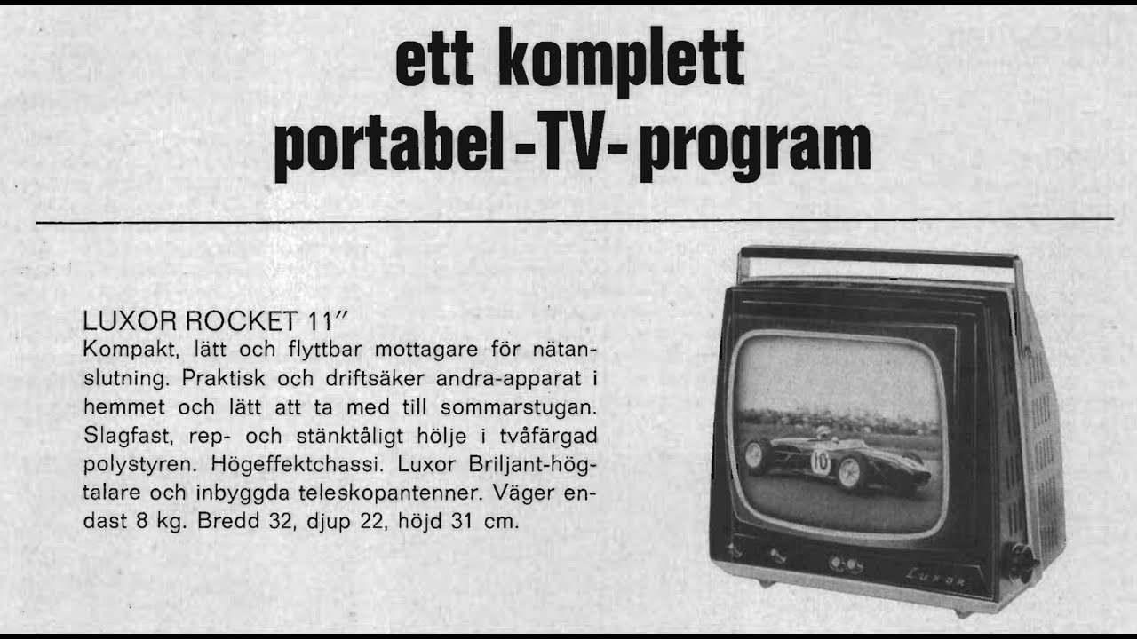 Luxor Rocket TYP 11700 Serie 1 Swedish TV from the early 1960s - YouTube