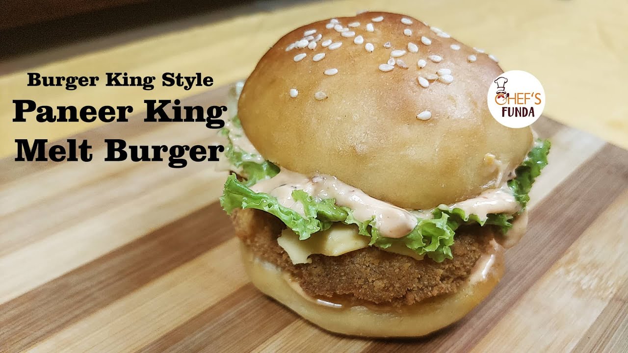 Paneer King Melt Burger at Home (HINDI) | Burger King Style | Easy ...