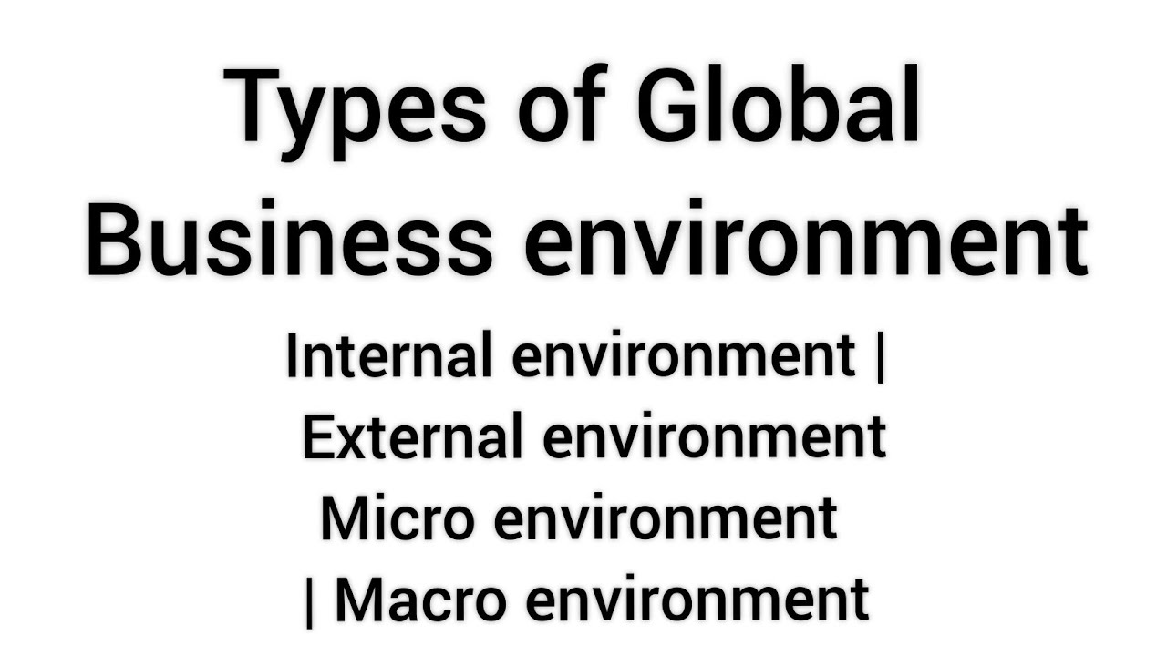 Types of global business environment | internal and external ...