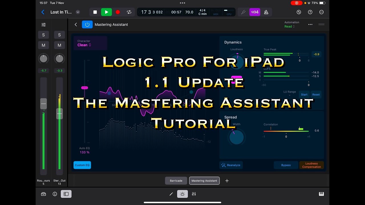 Logic Pro for iPad - 1.1 Update - The Mastering Assistant - Tutorial ...