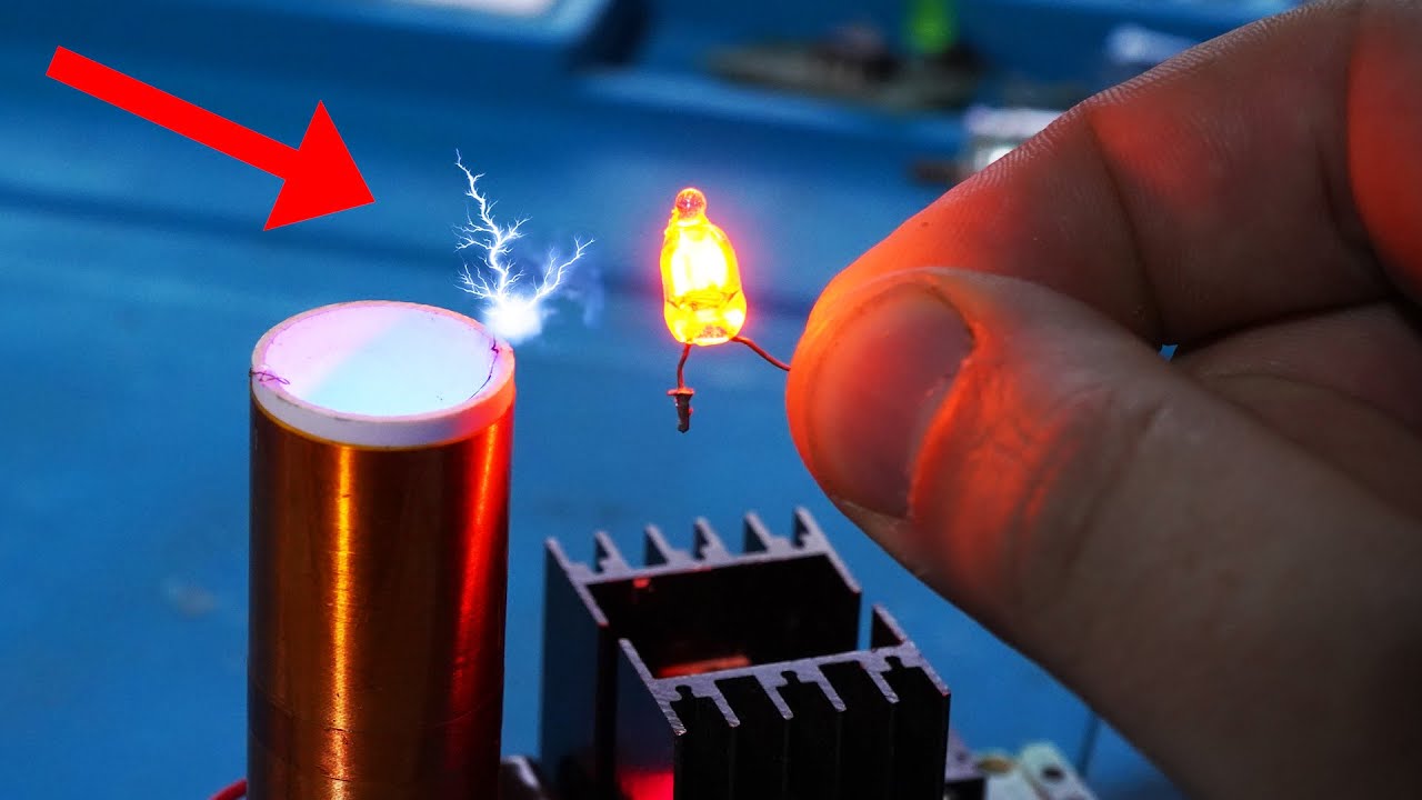 Neon Lamp and Tesla Coil Experiment - YouTube