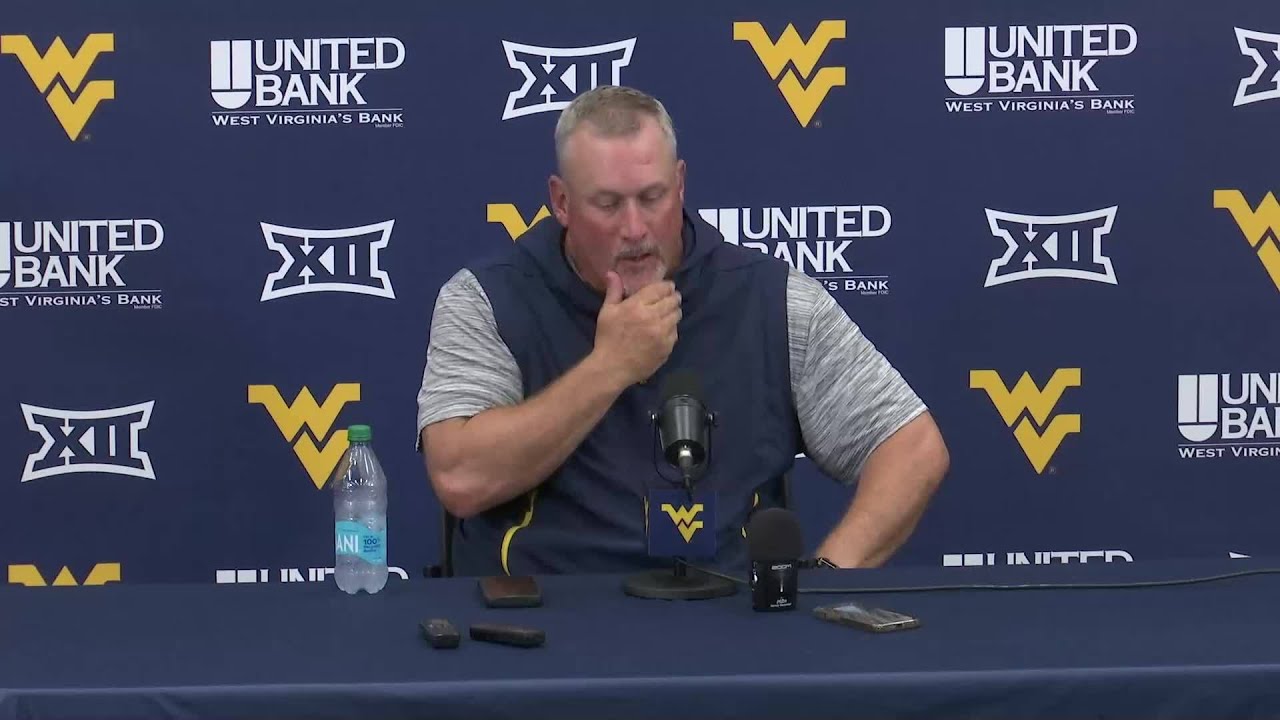 Watch: Matt Moore details WVU offensive line depth, more - YouTube