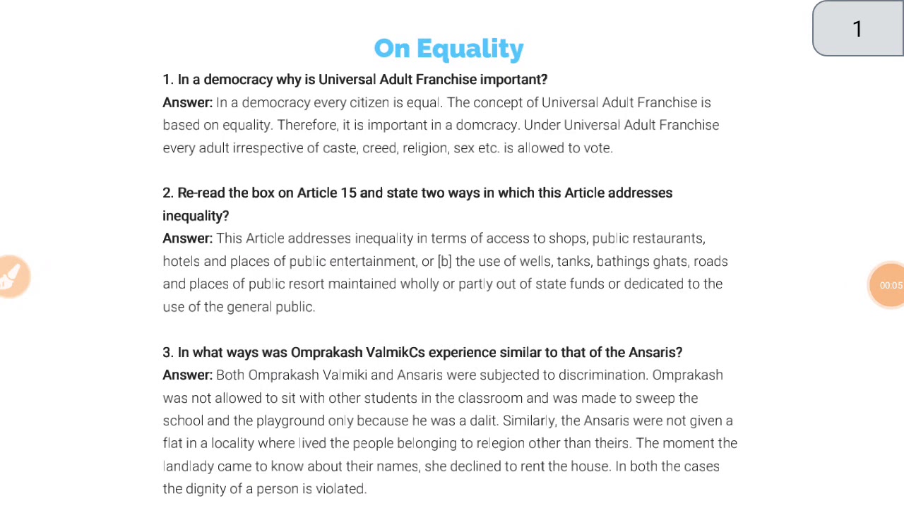 Class 7 chapter 1 On equality question answer - YouTube