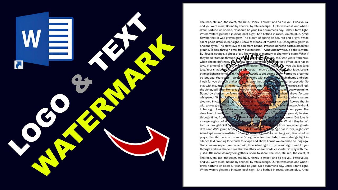 How to Add TEXT and LOGO WATERMARK In Microsoft Word Document - YouTube