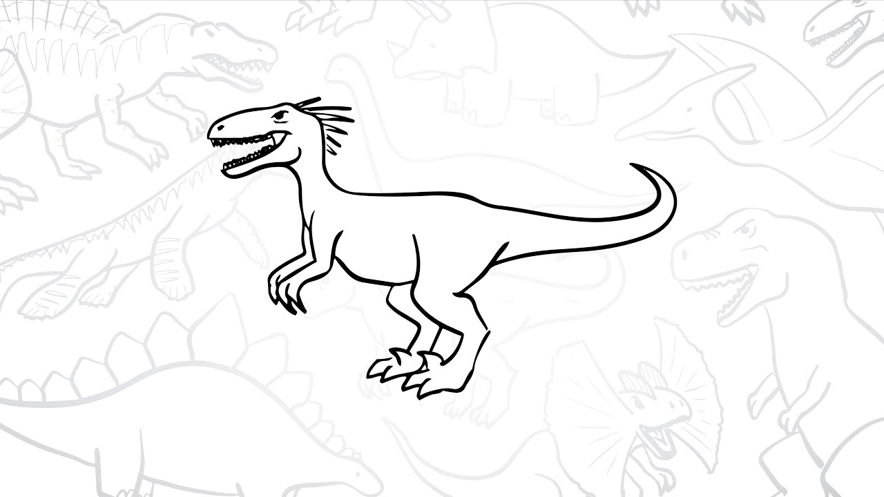 How to Draw a Simple Velociraptor | Step-by-Step Lesson - YouTube
