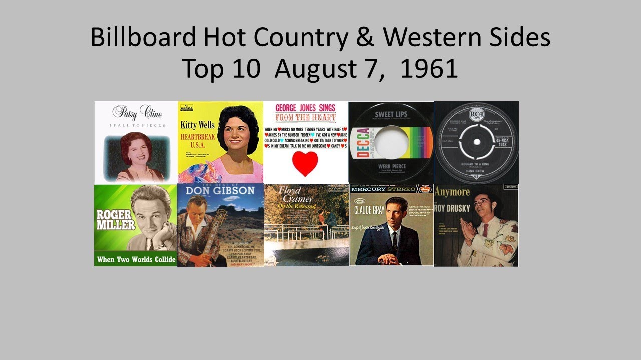 Billboard Top 10, Hot Country & Western Sides, Aug. 7, 1961 - YouTube