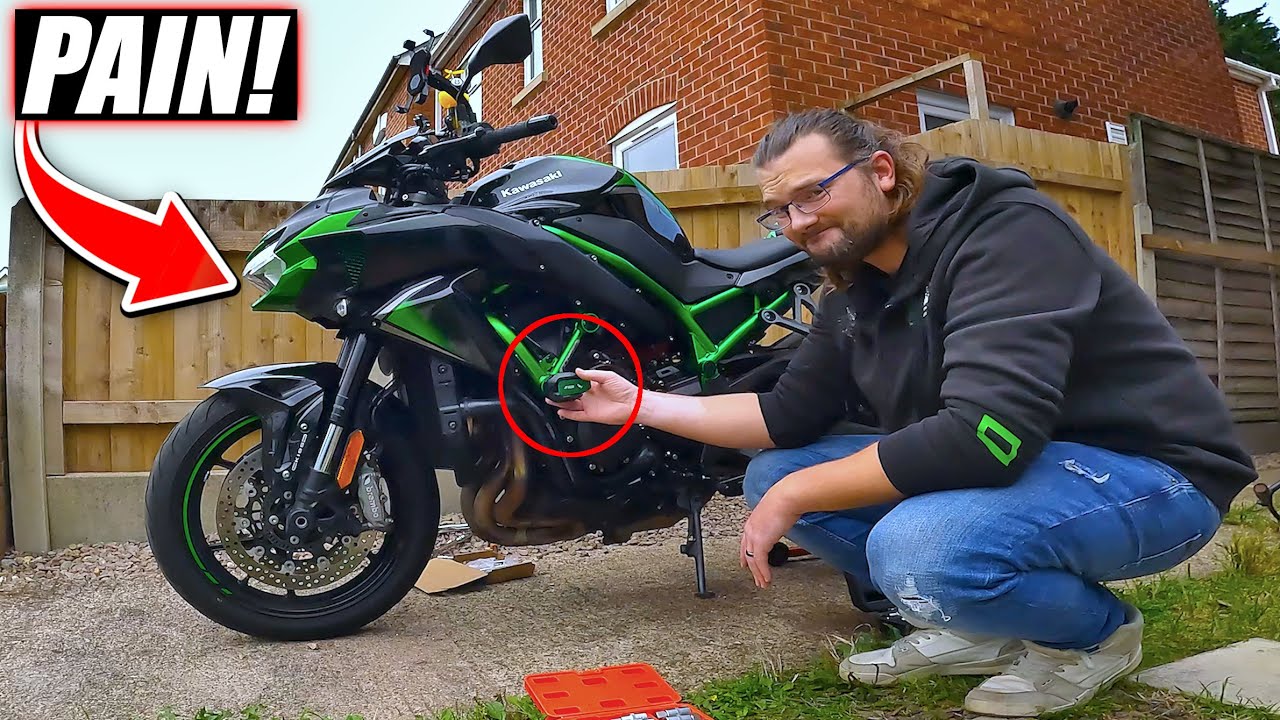 I Nearly RUINED My Kawasaki Z H2! (DIY Motorcycle Frame Slider Install ...