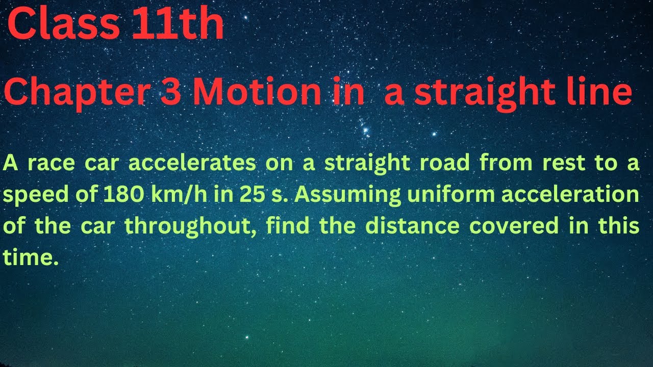 A race car accelerates on a straight road from rest to a speed of 180 ...