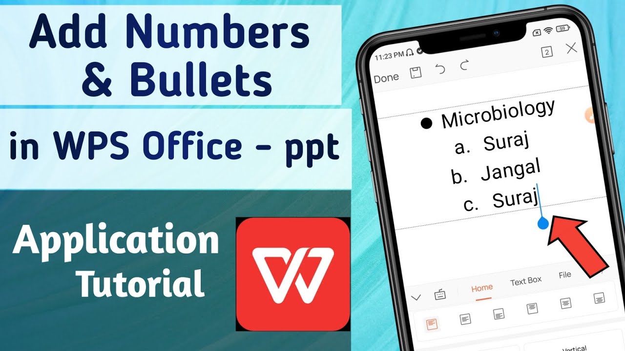 How to Add Number & Bullets in Text in PPT Presentation File on WPS ...