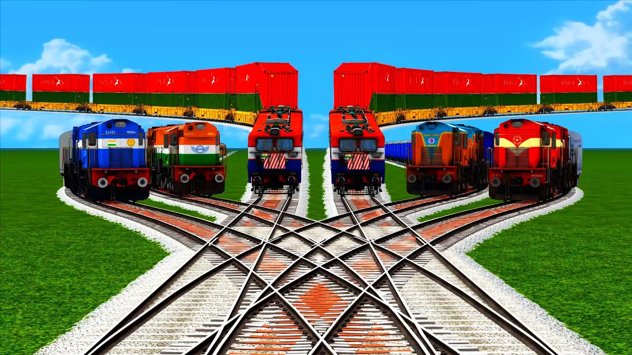 6 Most Extreme Track Railway Branches🚦Fast Train Takes Sharp Corners⚠ ...