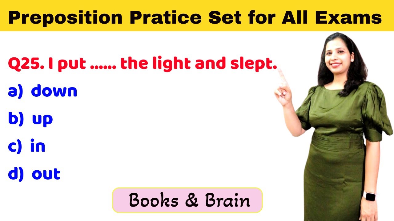 Preposition Practice Set | Preposition Exercise | Books and Brain - YouTube