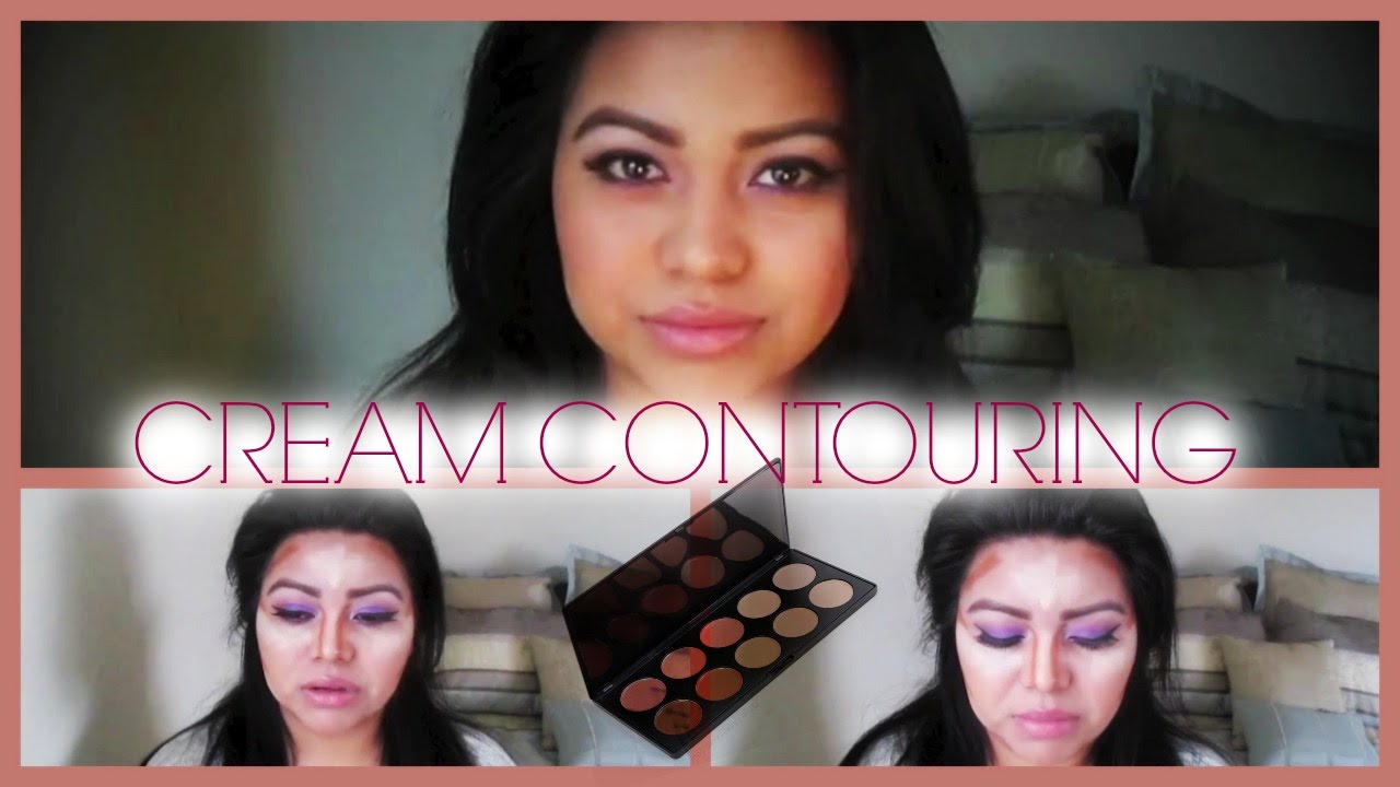 Cream Contouring a Round face : Make your face look slimmer - YouTube