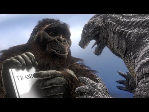 Godzilla is Trash -- Fan Animation #godzilla #kong #kingkong #kaiju #parody #skipping #jigging