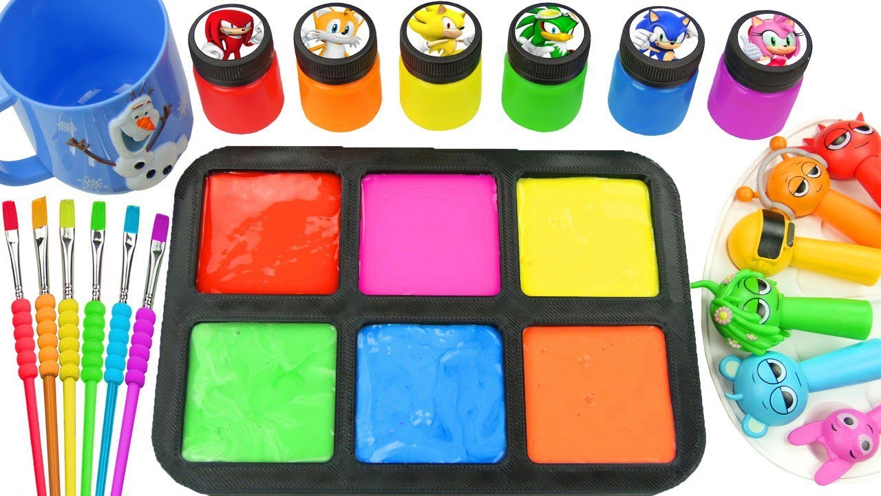 Satisfying Video DIY How To Make Rainbow Sprunki Slime & Cup Disney ...