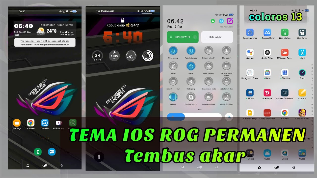 tema Oppo tembus akar permanen || tema Oppo Reno 7|| tema ROG #temaoppo ...