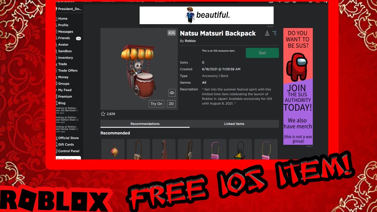 FREE IOS ITEM ON ROBLOX!!! | ROBLOX - YouTube
